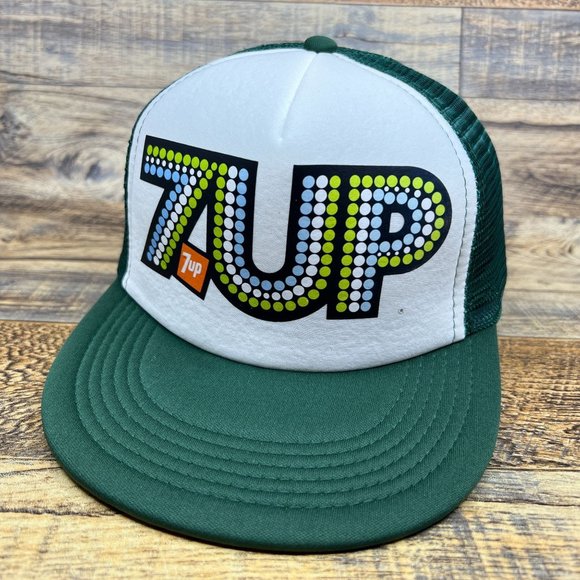 Unbranded | Accessories | Vintage 7 Up Mens Trucker Hat Green Snapback ...